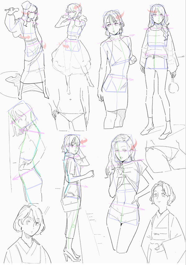 【干货教程】动漫人物女性身体怎么画? 知乎
