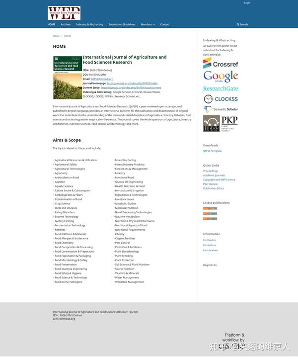 WEP Warwick Evans Publishing (WEP) 旗下英文普刊 期刊征稿 - 知乎