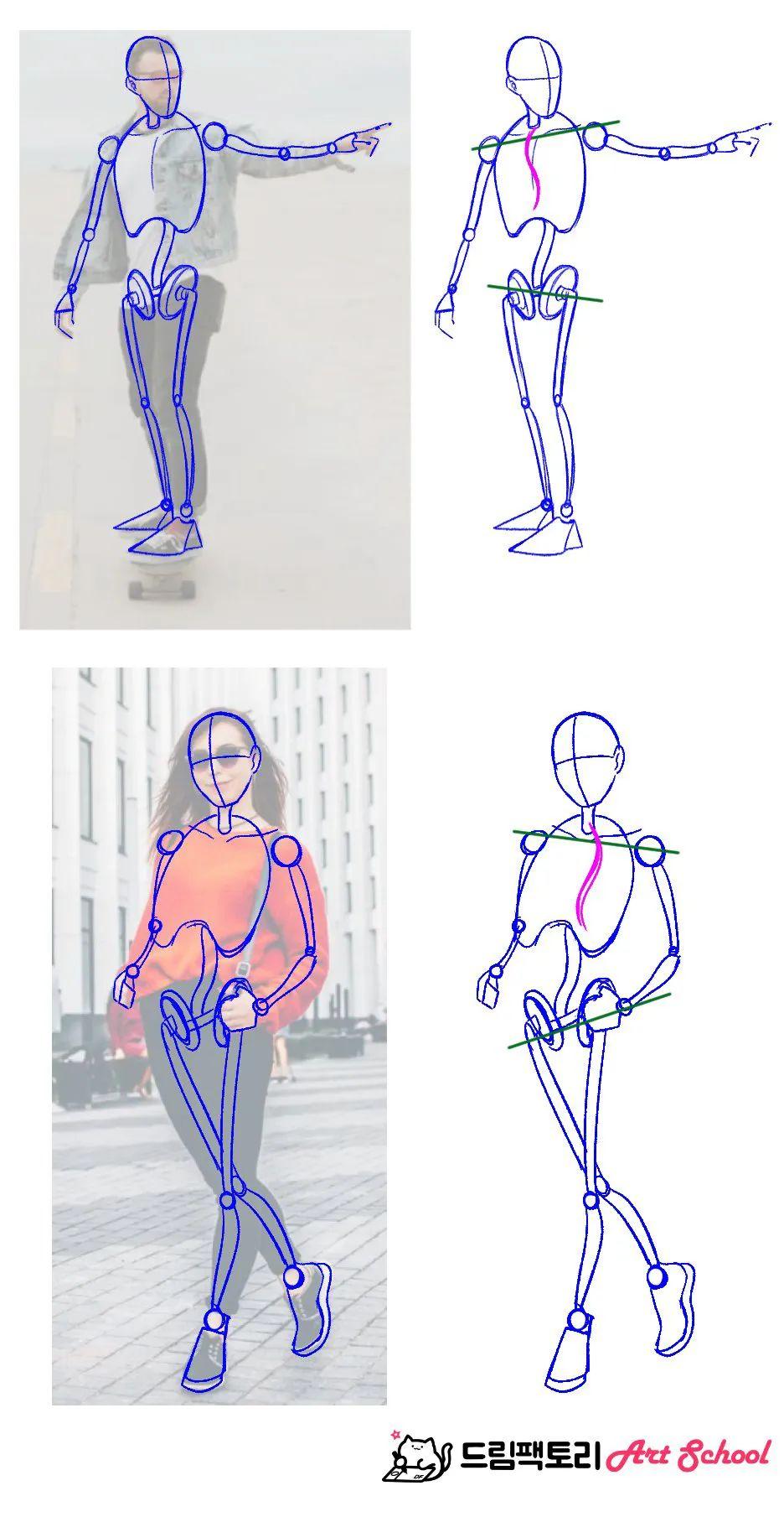 绘画参考丨多种人体动态火柴人绘制参考，助你摆脱人体废！ - 知乎