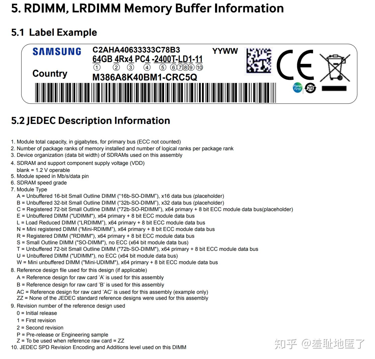 【内存】三星Samsung内存颗粒数据手册PART NUMBER命名规则 - 知乎