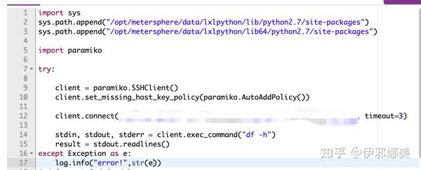 问下大佬们怎么在metersphere中使用python的paramiko模块远程执行命令 - 知乎