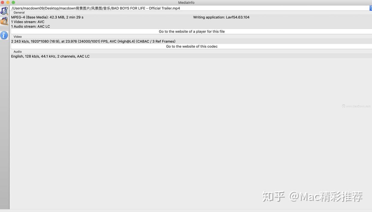MediaInfo for Mac(视频参数检测工具) - 知乎