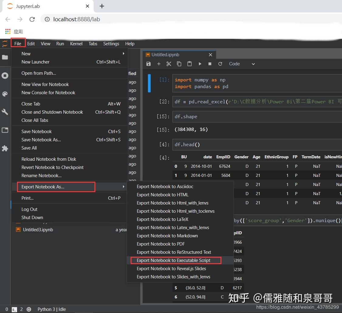 JupyterLab中如何将ipynb文件导出成py文件 - 知乎