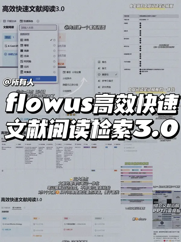 文献阅读：🔥Flowus 高效文献阅读检索 3.0 笔记模版来了 - 知乎