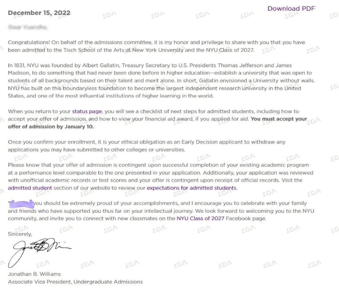 IGA OFFER | NYU ED 放榜收官！2023 IGA首战告捷 - 知乎