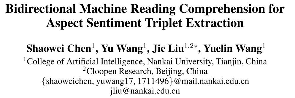 [笔记]2021aaai 双向机器阅读理解解决aspect Sentiment Triplet抽取问题 知乎