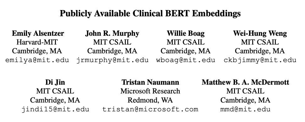[28] Clinical BERT: 使用 MIMIC 数据集继续训练 BERT 模型 - 知乎