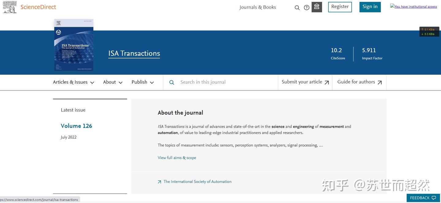 《ISA Transactions》期刊投稿指南 Editorial Manager投稿系统 - 知乎