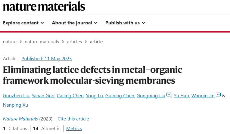 南工大最新《Nature Materials》：MOF膜 - 知乎