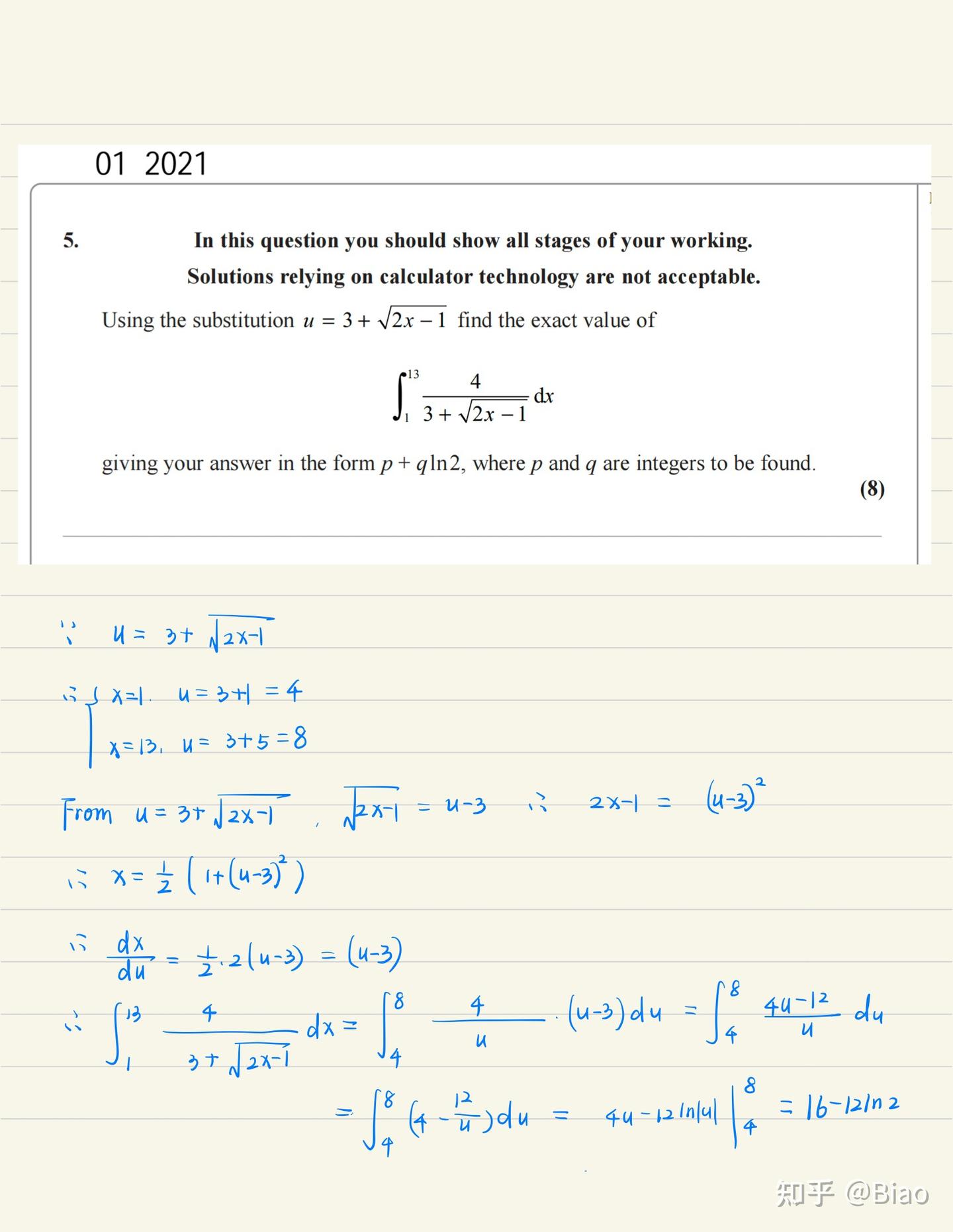AL Edexcel P4 总结笔记之 Integration - 知乎