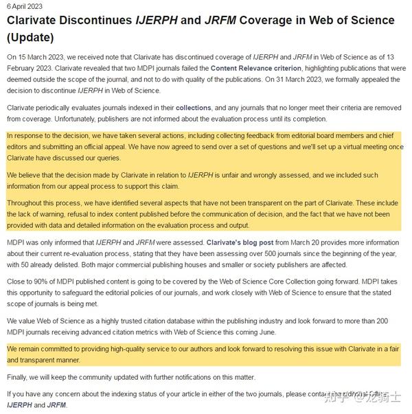 Science编辑就期刊被踢事件联系了MDPI，结果是…… - 知乎