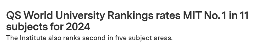 2024 QS排名发布！计算机MIT霸榜，清华11，北大15 - 知乎