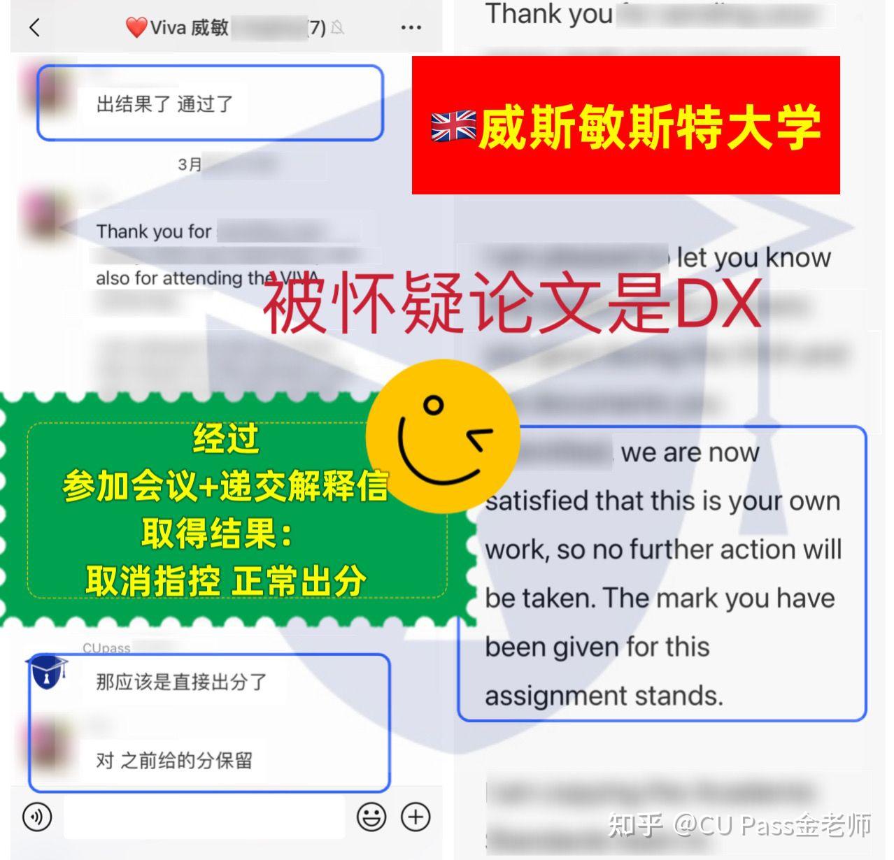 【CU Pass成功之：🇬🇧英国留学 威斯敏斯特大学 论文被怀疑是DX 学术不端听证会成功 撤销指控 正常出分】 - 知乎
