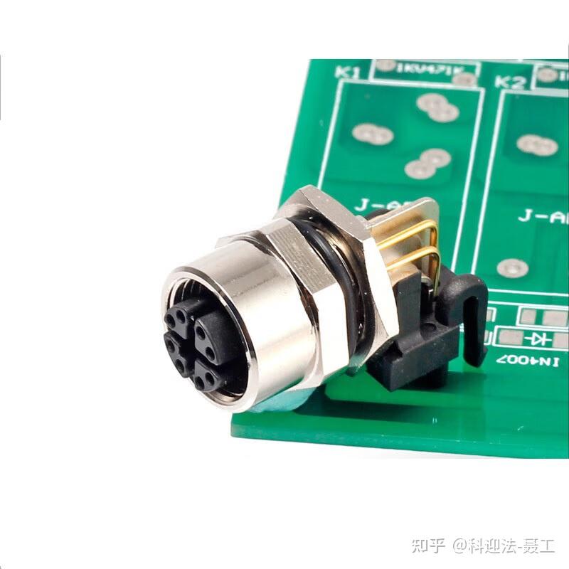 M12 Xcode母座前锁8P面板90°PCB防水连接器 - 知乎