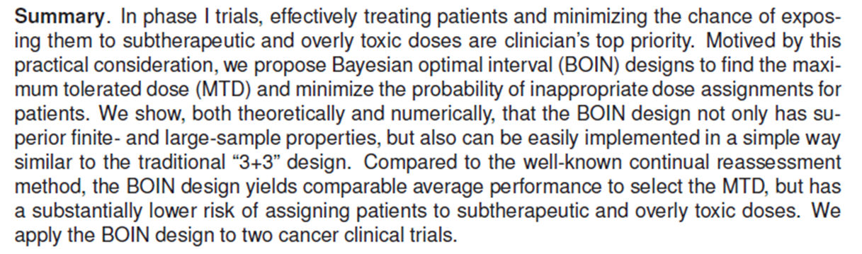贝叶斯最优区间 (BOIN)设计（一） - 知乎