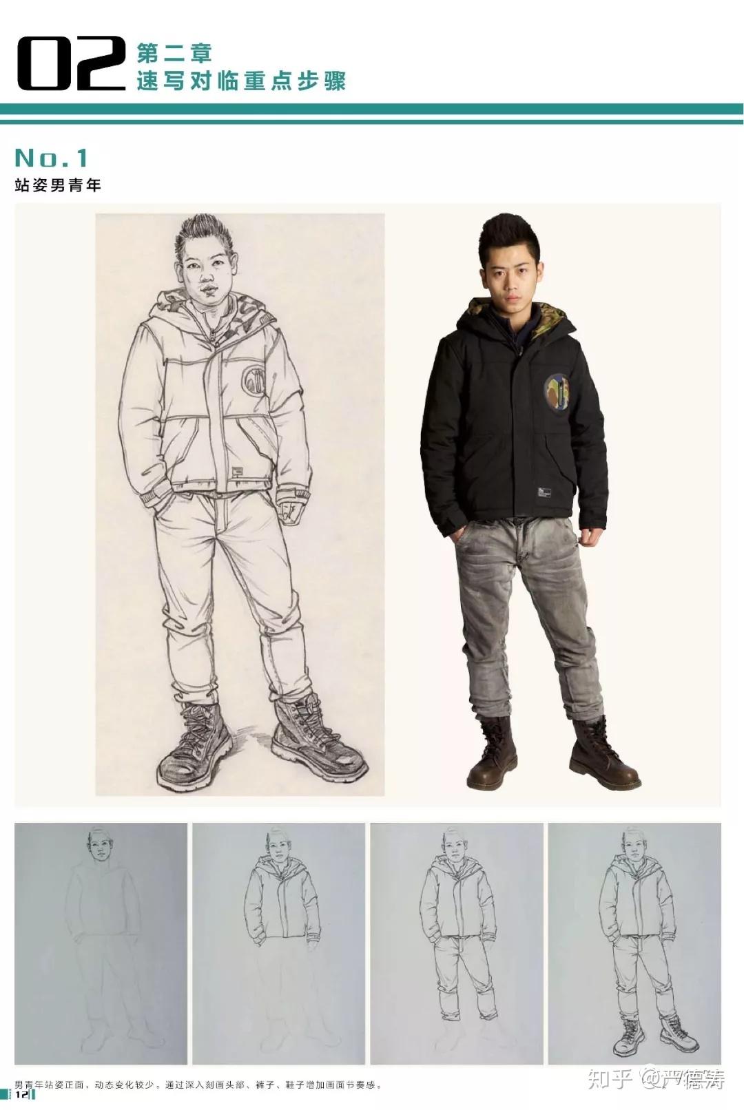 速写 | 线性速写人物动态临摹参考素材图片 - 知乎