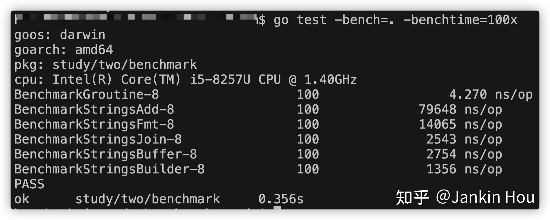 Go语言使用benchmark进行性能测试 - 知乎