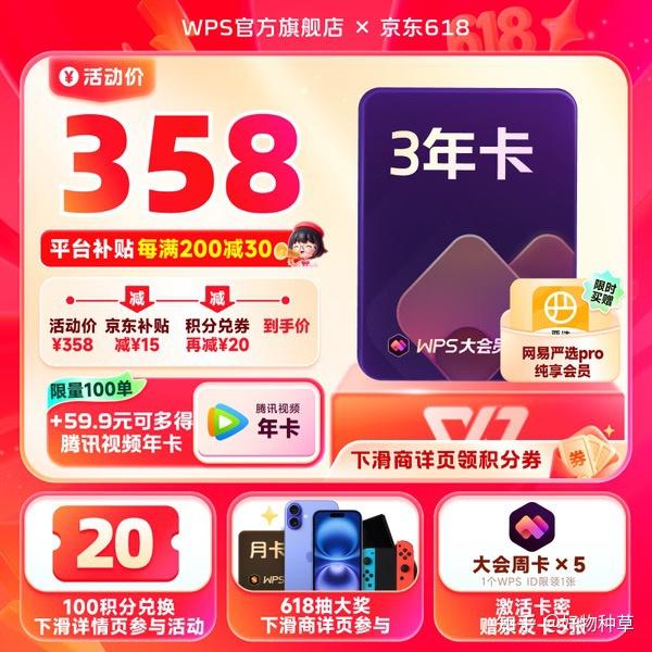 Wps超级会员和wps大会员有什么区别？618有哪些优惠？