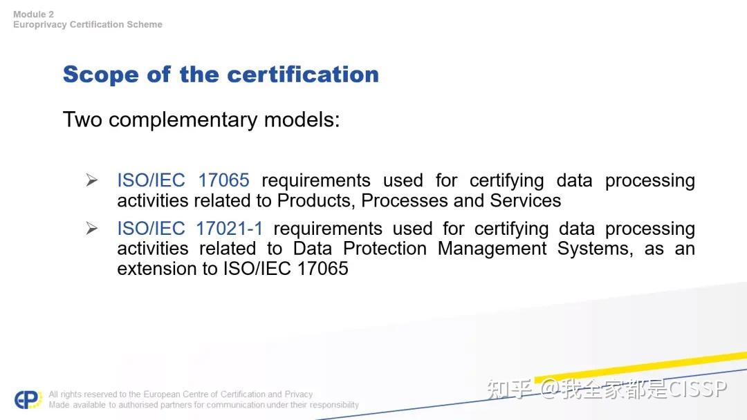 Europrivacy认证体系入门-模块2：Europrivacy Certification Scheme - 知乎