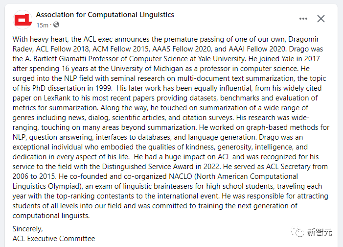 54岁NLP顶级专家、耶鲁大学计算机教授Dragomir Radev去世，华人学生纷纷悼念 - 知乎
