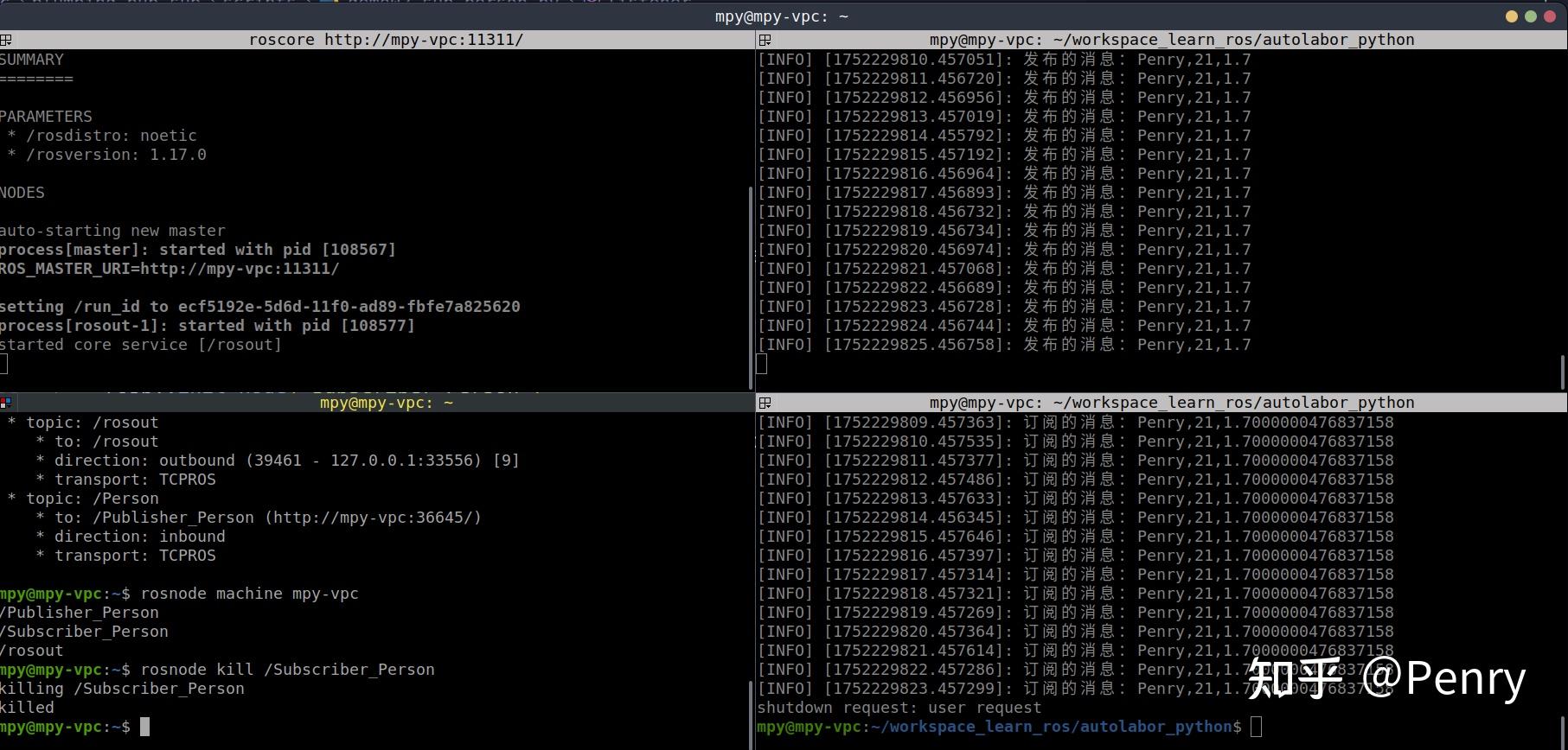 AutoLabor-ROS-Python 学习记录——第二章 ROS通信机制 - 知乎