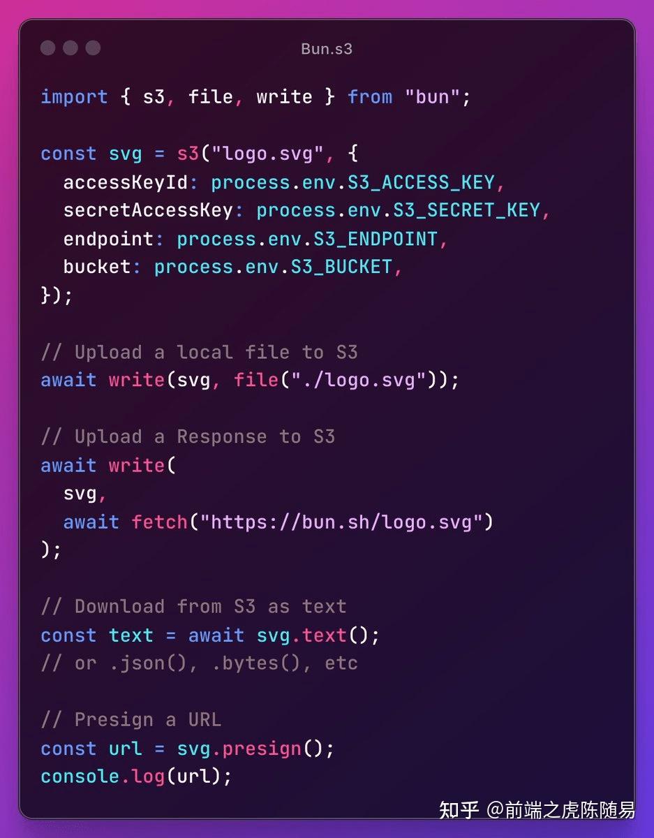 Nodejs的竞争者Bun又整活了，Bun.s3预告 - 知乎