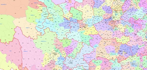 2021年中国地图省、市、区县域分色块可编辑AI/CDR矢量地图 - 知乎