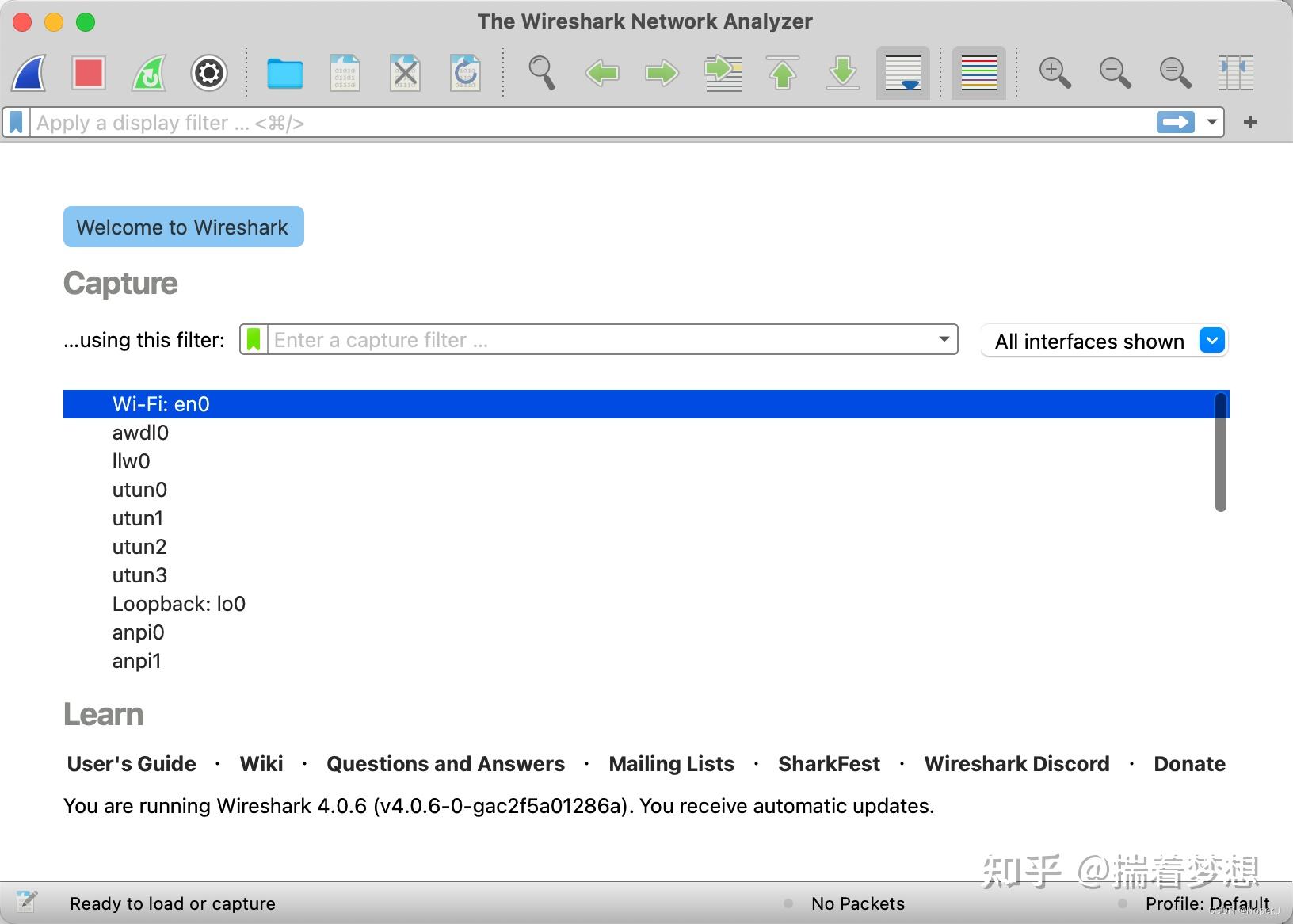 解决 Wireshark: You don‘t have permission to capture on local interfaces 的问题 - 知乎