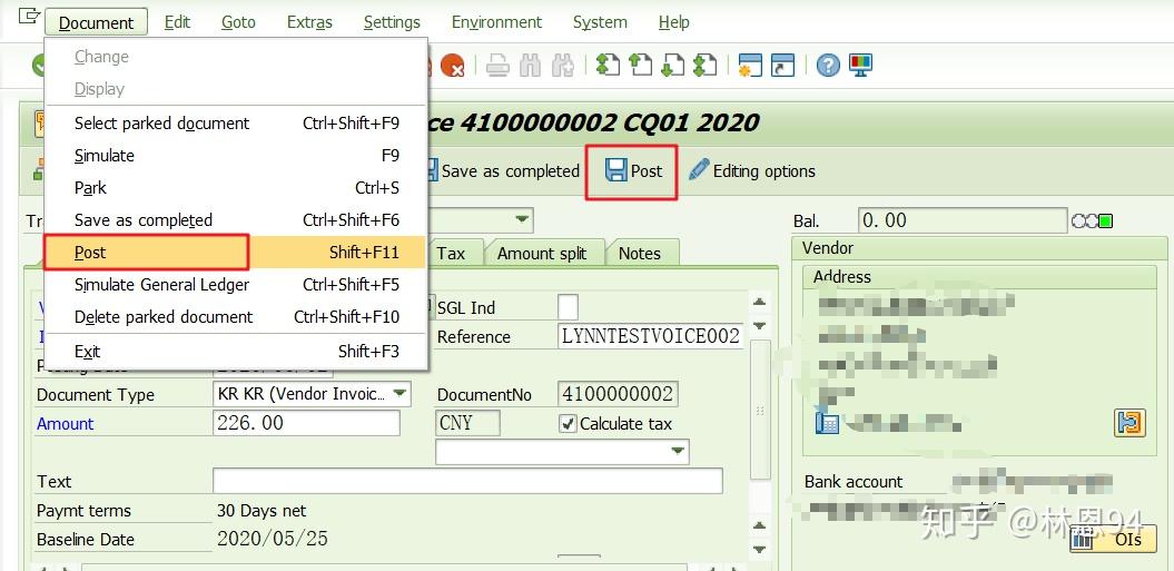 SAP FICO零基础学习_0004_应付账款-供应商发票 - 知乎