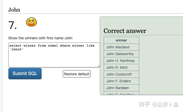 【刷题】SQLZOO（1-6） - 知乎