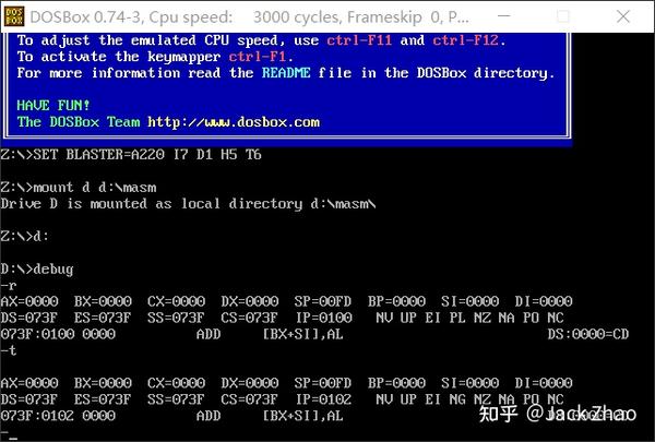 汇编语言学习 DOSBox+MASM 安装及使用教程 - 知乎