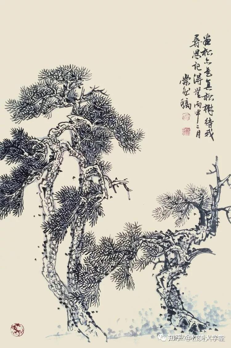【连载】值得收藏的88种国画松树画法课稿（二） - 知乎