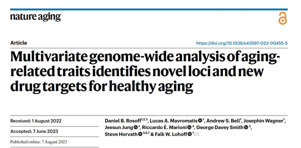 Nat. Aging. | 多变量全基因组分析揭示与衰老相关特征的新位点 - 知乎
