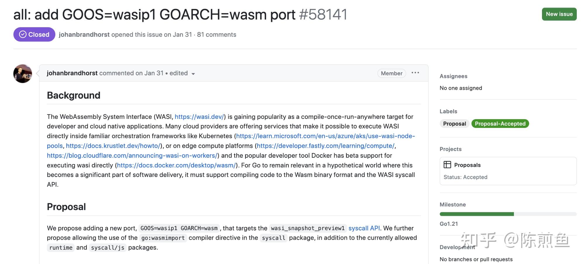 Go1.21 速览：Go 终于打算进一步支持 WebAssembly 了。。。 - 知乎
