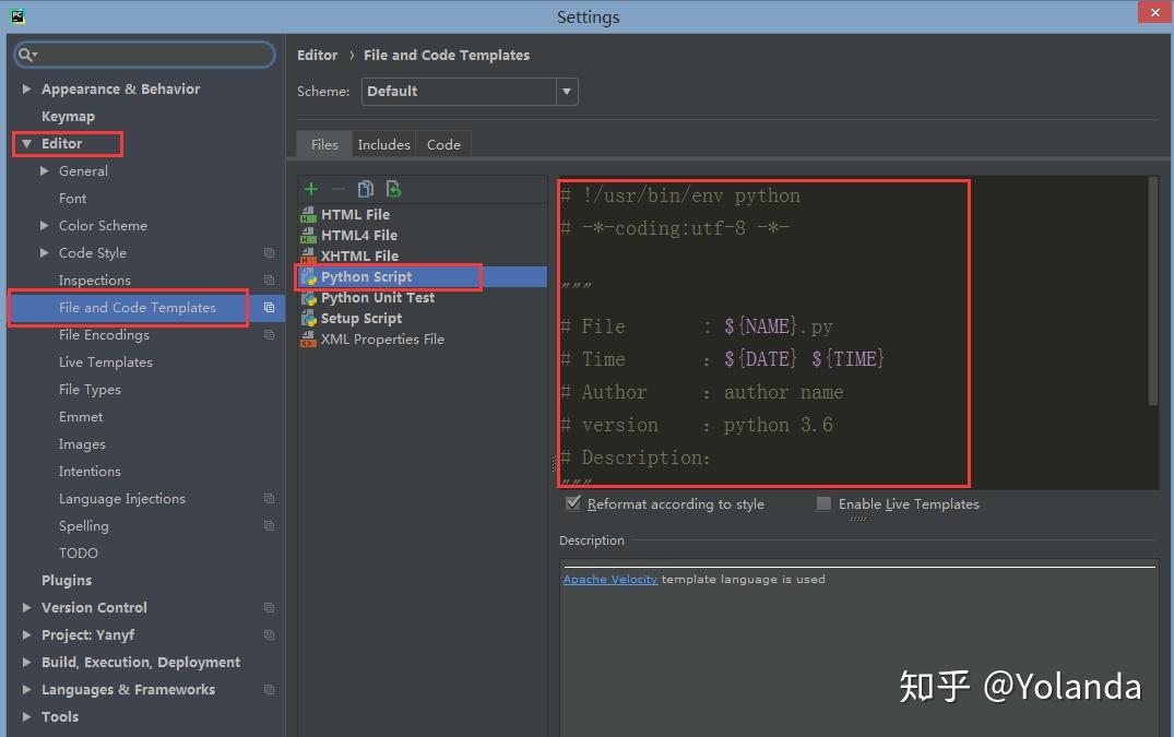 Pycharm 设置默认文件头 - 知乎