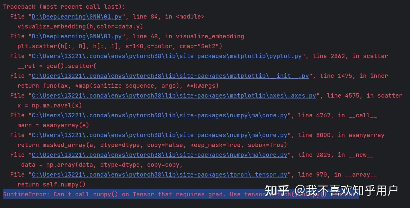 RuntimeError: Can't call numpy() on Tensor that requires grad. Use tensor.detach().numpy ...