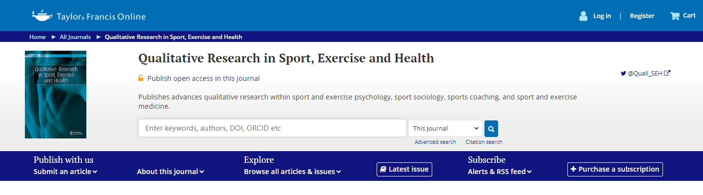 刊·见 | JCR Q1运动科学领域跨学科研究，Qualitative Research in Sport, Exercise and ...