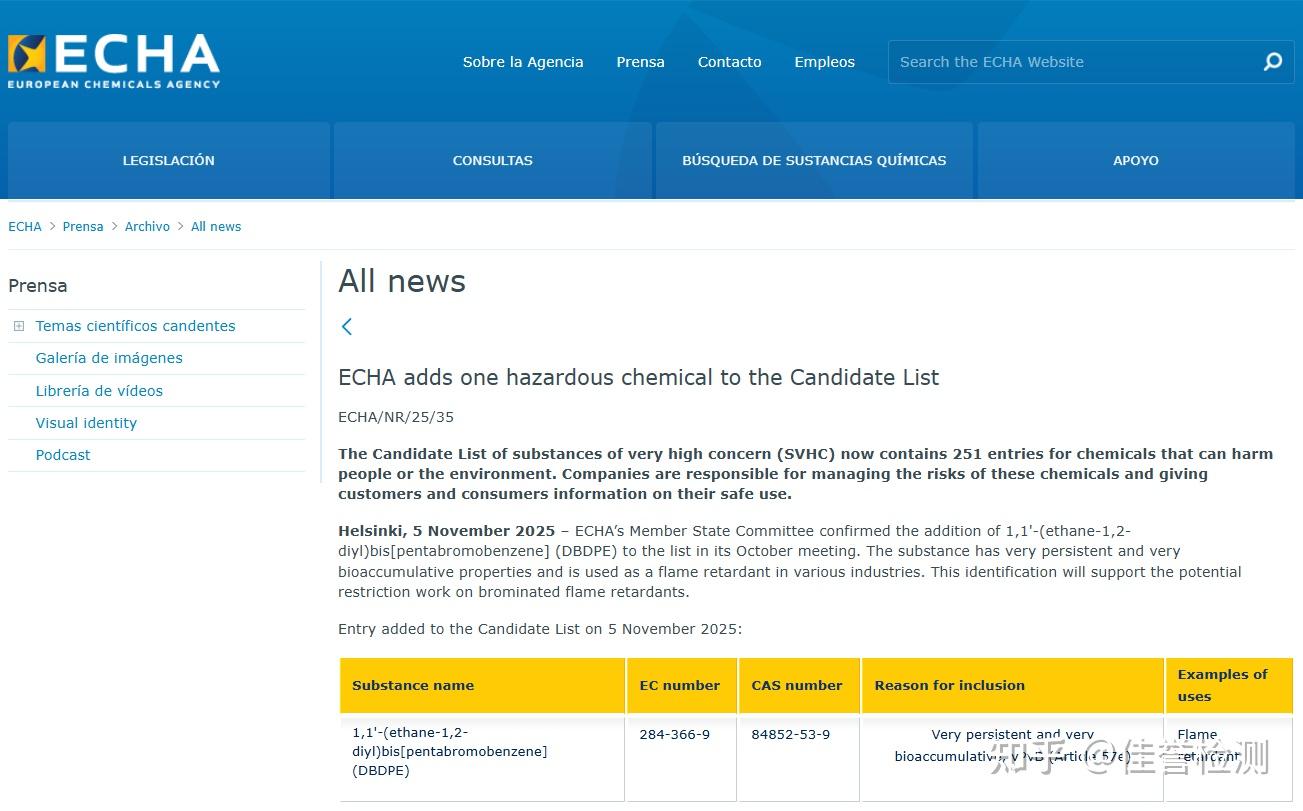 关注！SVHC候选物质清单正式更新至251项！ - 知乎