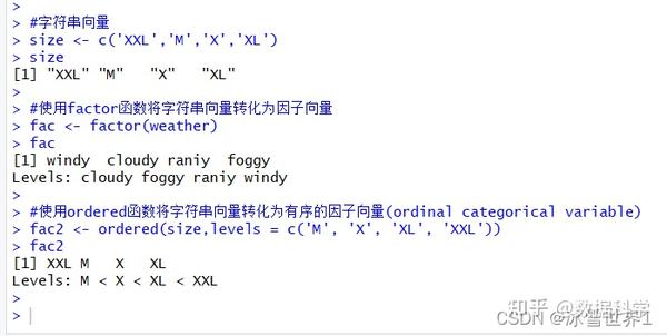 R语言因子factor数据类型：使用factor函数将字符串向量转化为因子向量、使用ordered函数将字符串向量转化为有序的因子向量
