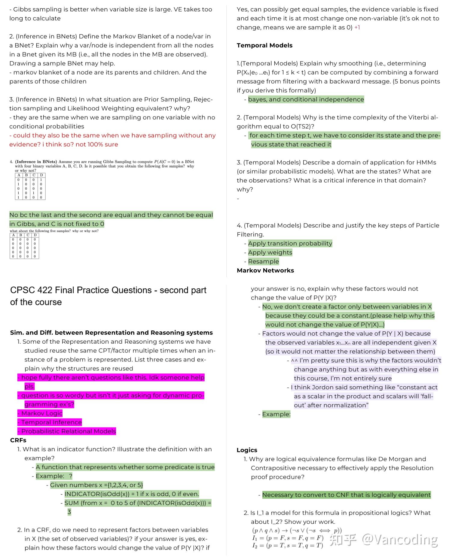 UBC CPSC 422 期中/期末考试真题资料合集 - 知乎