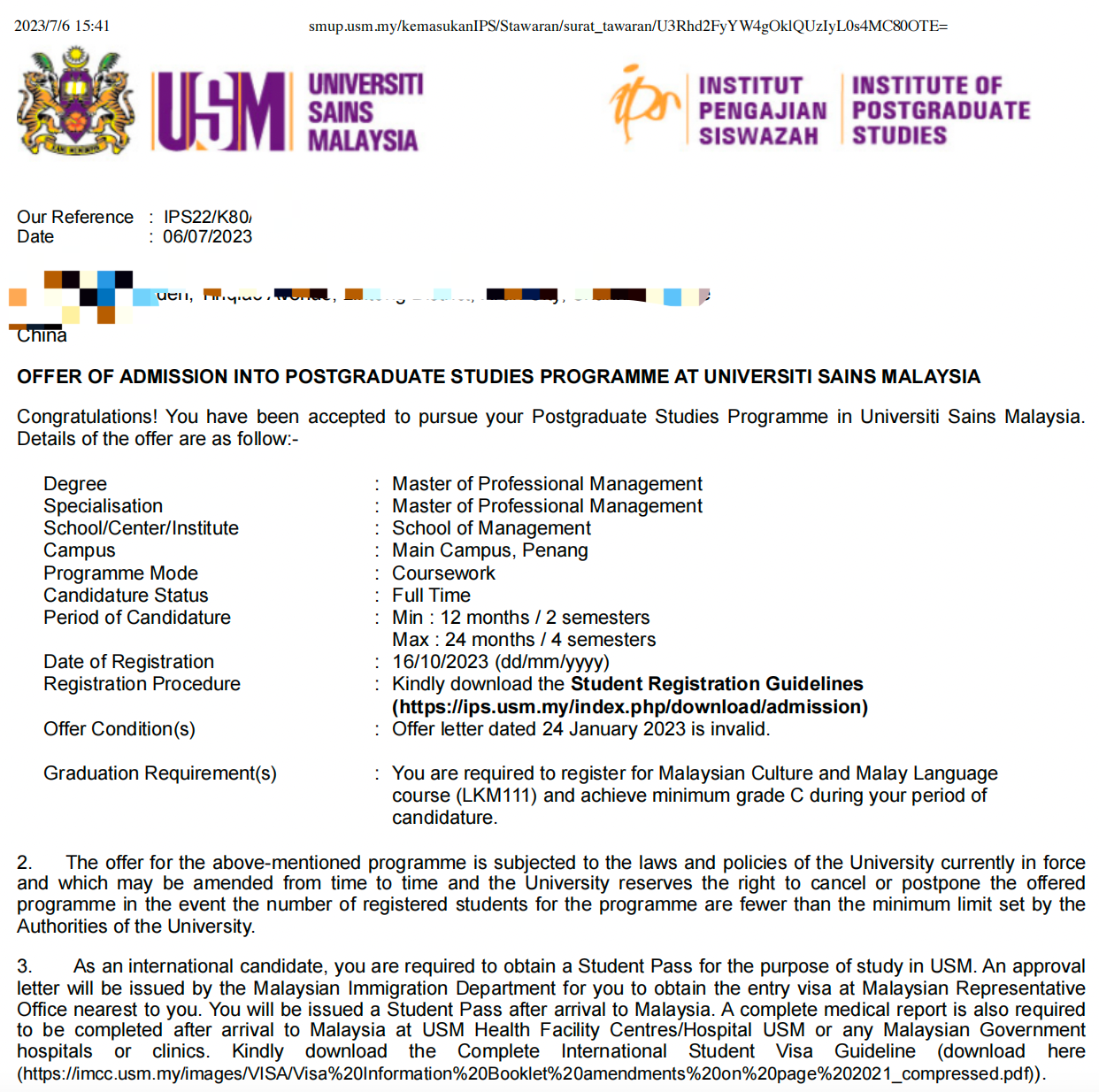 马来西亚前五公立大学语言要求最低的USM，PTE50拿下USM的full offer - 知乎