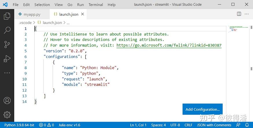 在 VSCode 中运行 Streamlit 应用程序 - 知乎