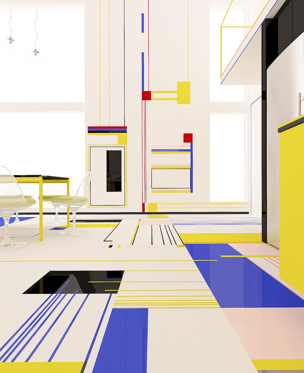 致敬蒙德里安的室内设计 - 知乎