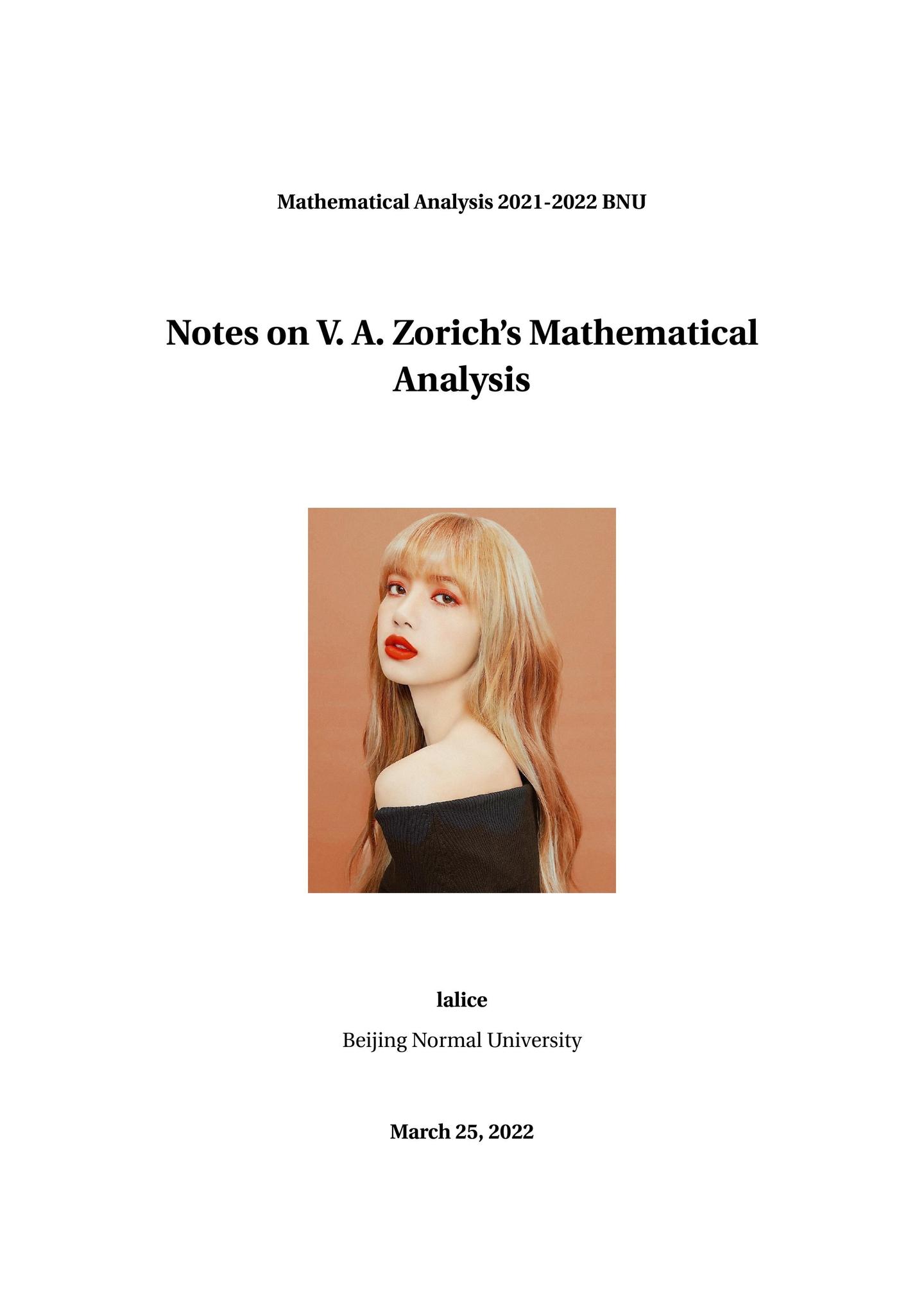 数学分析I: Zorich's MA I (Contents + Week1-6) - 知乎