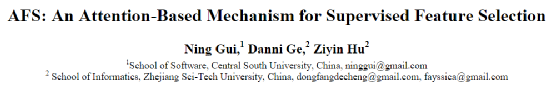 AFS 一种基于注意力机制的监督特征选择机制 - 知乎