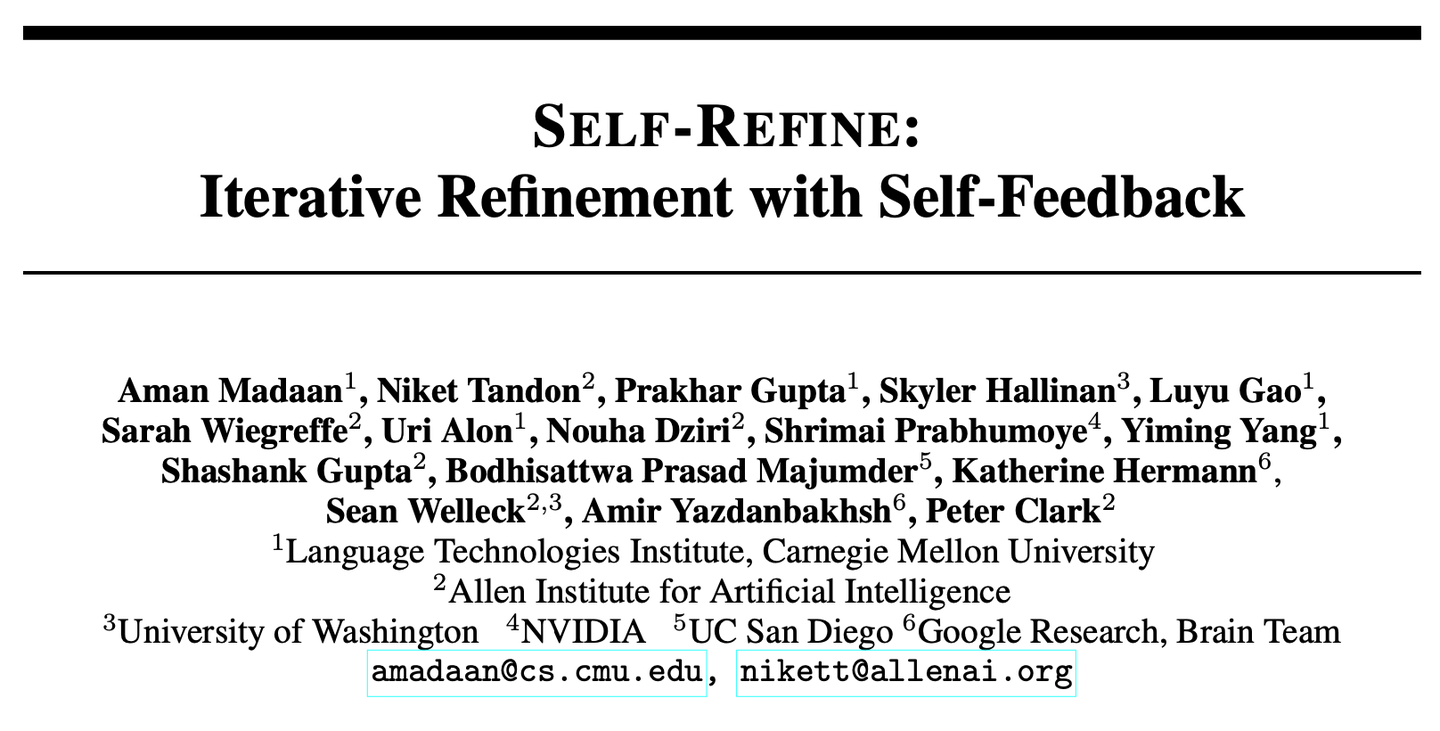 [128] self-refine: 让LLM自己修改outupt - 知乎