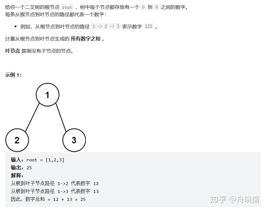 算法第118题:求根节点到叶子节点数字之和,深度优先广度优先,leetcode编号129,二叉树题,难度中等 知乎