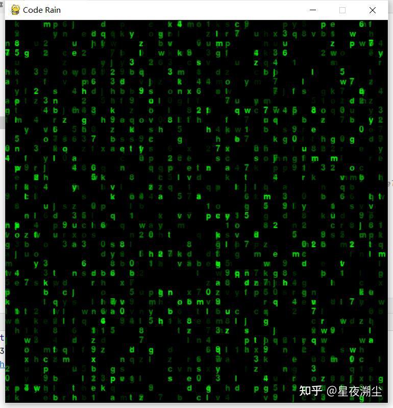 用Python写一个炫酷的黑客帝国代码雨，装×利器（附完整代码） - 知乎