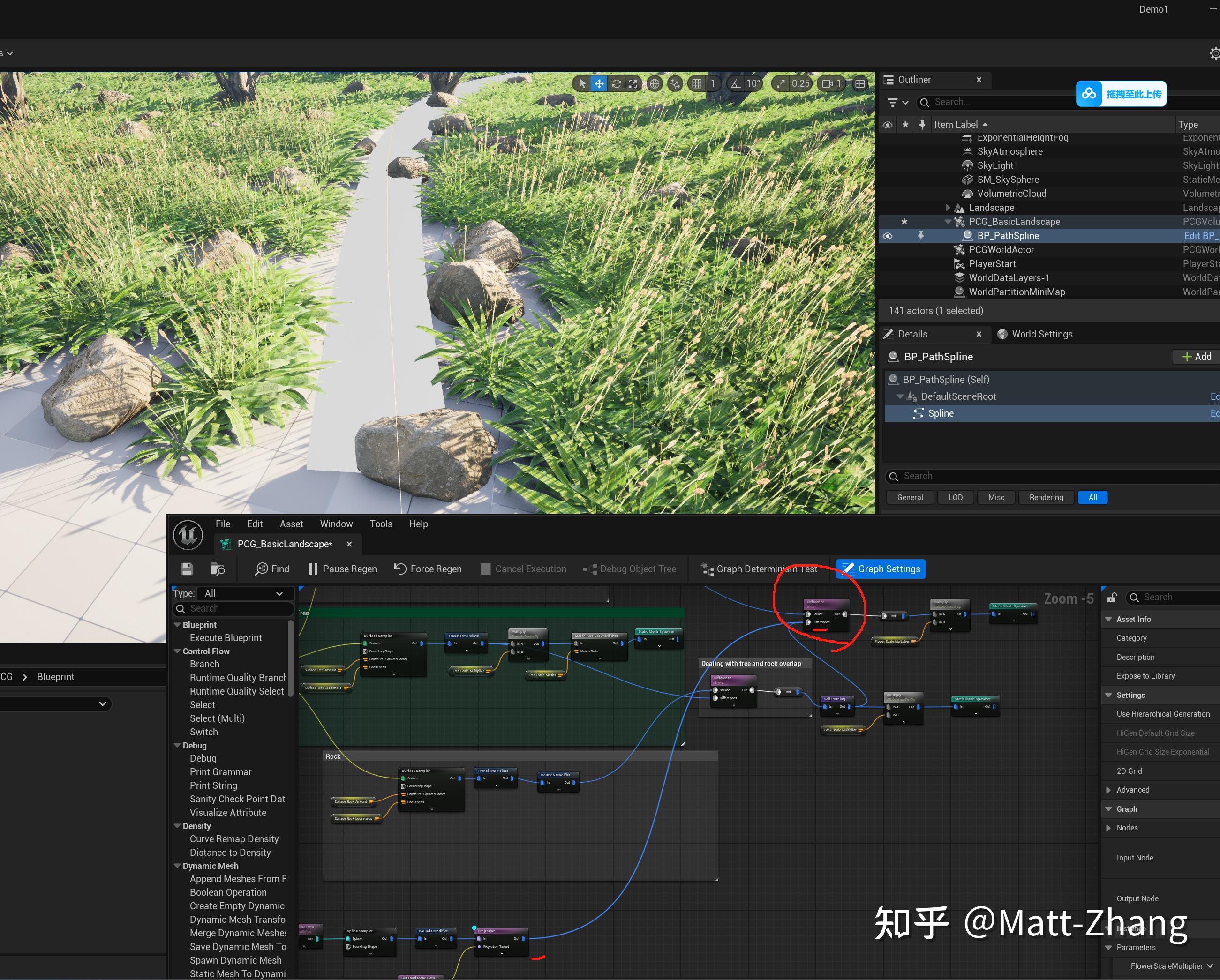 UE5.5｜PCG程序化内容生成｜第5节｜Spline实践 | 运用 PCG 技术创建类似道路或河流效果的方法 - 知乎