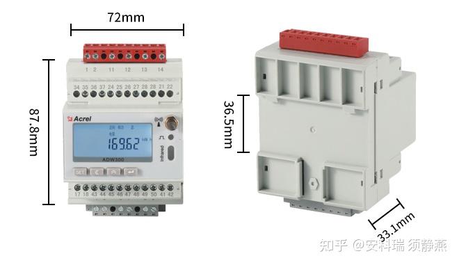 安科瑞ADW300/4G三相智能物联网电表导轨式安装分时统计 - 知乎
